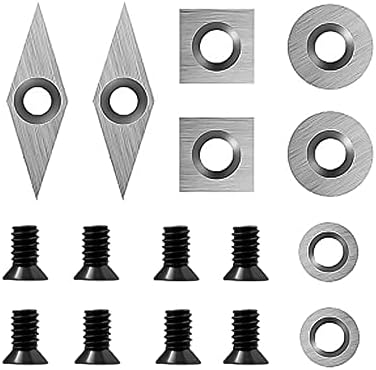 16 PCS Carbide Cutter Inserts Set,Tungsten Carbide Lathe Tools for Wood ...