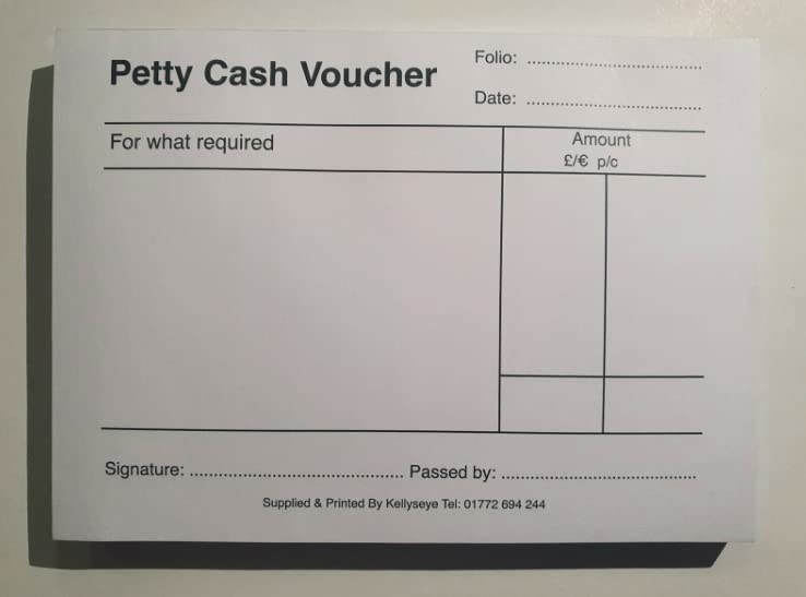 Buy 5 Pads x Petty Cash Voucher Book Pad Petty Cash Pad of 100 White ...