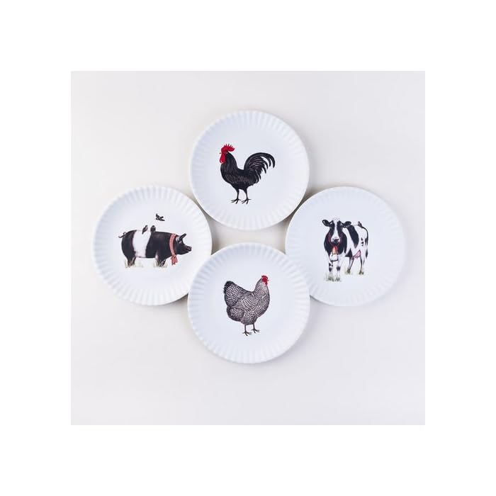 Buy One Hundred 80 Degrees Farmhouse Animals Melamine "Paper" Plates, 9 ...