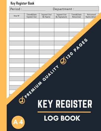 Key Register log book: Key Log Book : Tracking System for Business ...