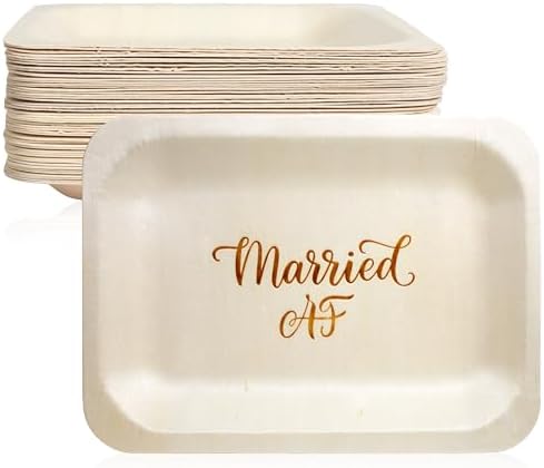 Amazon.com: Happily Ever After Disposable Wedding Plates – Rustic ...