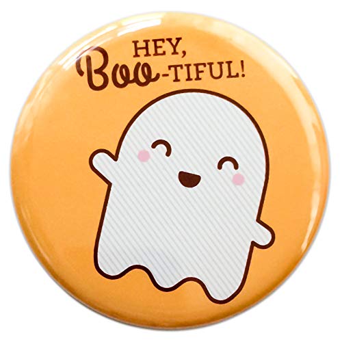 Amazon.com: Cute Kawaii Ghost Magnet or Pin "Hey Boo-tiful" : Handmade ...