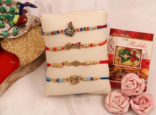 Chocozone Set of 4 Multicolor Ohm, Flute, Floral & Peacock Designer ...