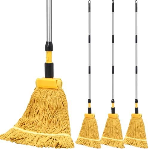 Amazon.com: Hushee 3 Pcs Heavy Duty Mops with Long Handle 64.17 in ...