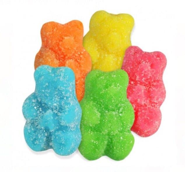 Amazon.com : Neon Sour Gummy Gummi Bears 2 pounds Bulk Glow Neon Candy ...