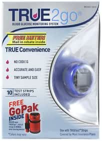 True 2 go blood glucose meter with twist and test process - 1 ea ...