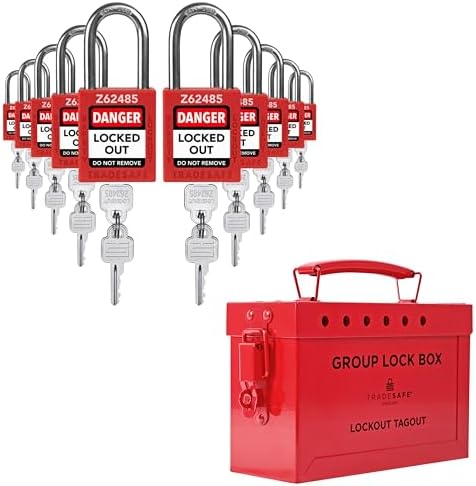 TRADESAFE Lockout Tagout Locks & Lockout Tagout Group Lock Box Bundle ...