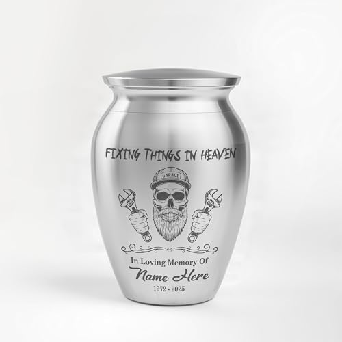 Amazon.com: Artsy Woodsy Personalized Mechanic Mini Urns Stainless ...
