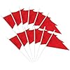 Amazon.com : 12 Pack Red Pennant Flags Small Mini Hand Held Solid Color ...