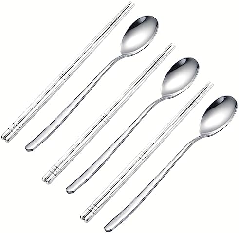Amazon.com | Reusable Korean Chopstick and Spoon Set, Long Handle ...