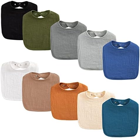 Amazon.com: Toulite 6 Pcs Extra Large Muslin Toddler Bibs Baby Bibs for ...