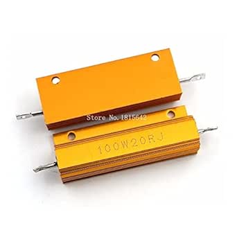 Amazon.com: RX24 100W 20R 20RJ Metal Shell Aluminium Gold Resistor High ...