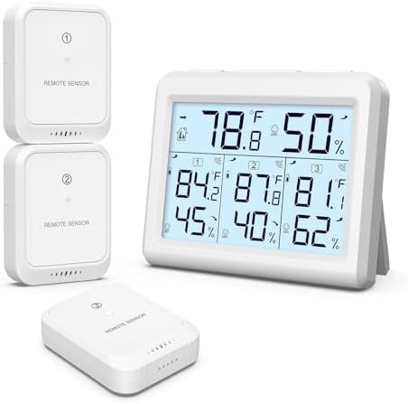 Amazon.com: Diivoo Indoor Outdoor Thermometer Wireless, Display Digital ...