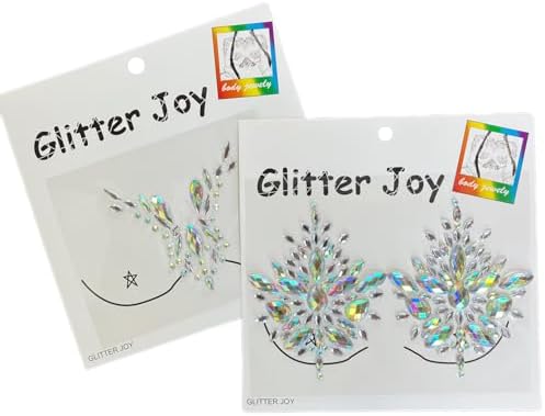 Amazon.com : 2-Pack Diamond Acrylic Chest Stickers – Body Glitter ...