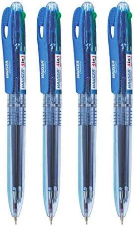 Hauser 4 in 1 Retractable Ball Pen Box | Durable Transparent Body | 4 ...