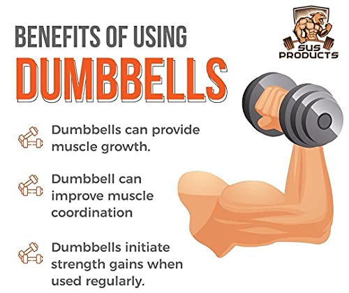 ASP FITNESDumbbells, Black PVC Dumbbell Set, 1 Pair Dumbbells, Hex ...