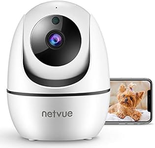 Amazon.com : NETVUE Indoor Camera, 1080P FHD 2.4GHz WiFi Pet Camera ...