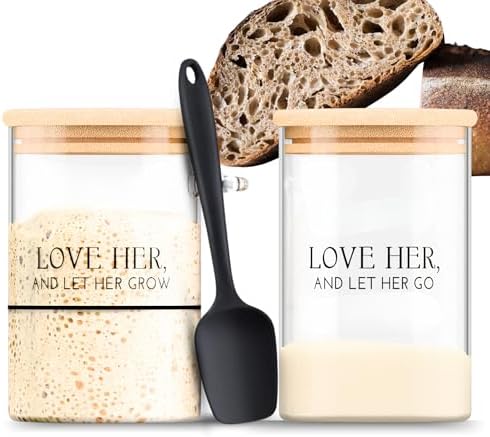 Amazon.com: Sourdough Starter & Discard Jar Kit – 2 x 32 oz Wide Mouth ...