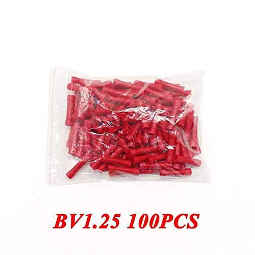 Davitu 100PCS BV1.25 Full Insulating Wire Connector,Cable Wire Splice ...