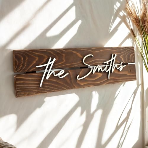 Amazon.com: Personalized Custom Solid Wood Name Sign for Home, Office ...