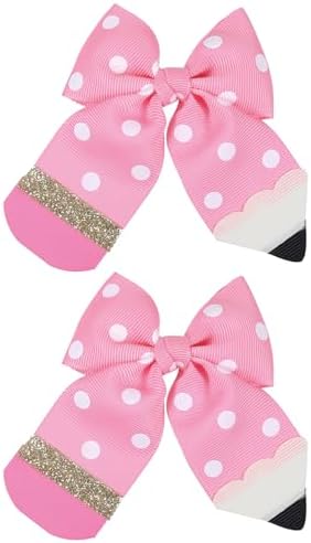 Amazon.com : Melyde Red School Hair Bow Clips Cute Back To school ...