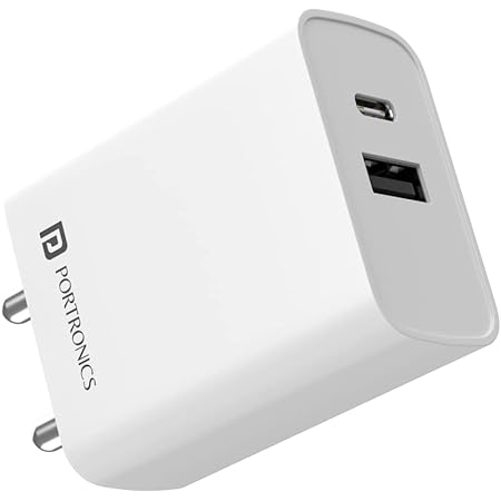 Portronics Adapto 70 33W Fast Charger Adapter with Dual Output (USB ...
