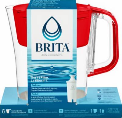 Amazon.com: Brita 50769 6-Cup Pitcher + Filter, Red - Quantity 1 : Home ...