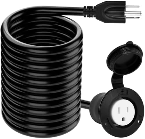 Amazon.com: 10FT Waterproof 15AMP 125V Outdoor Power Outlet Male to ...