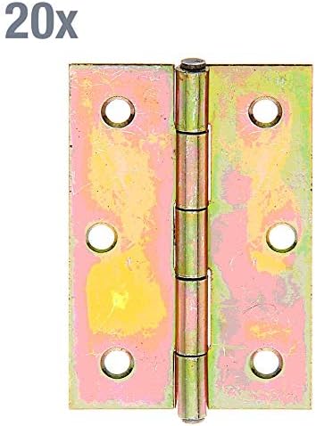 Half-Width Hinge with Riveted Stainless Steel Pin 101 x 65 mm / 20 STK ...