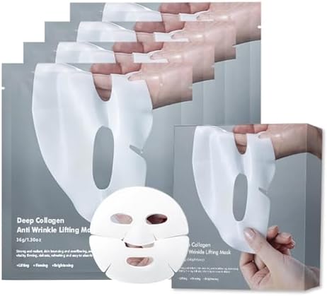 Amazon.com : QAH Deep Collagen Wrinkle Lifting Mask - Pack of 5 Facial ...