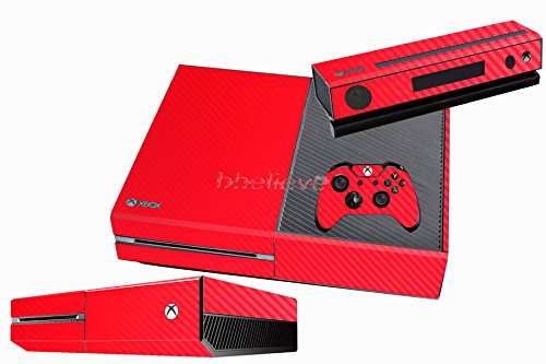Amazon.com: Chic Full Red Carbon Fiber for XBOX ONE Console Kinect ...