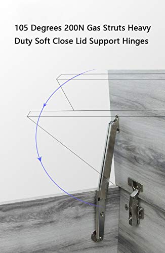 Snapklik.com : VOCOMO Soft Close Lid Support, 200N Gas Struts Heavy ...