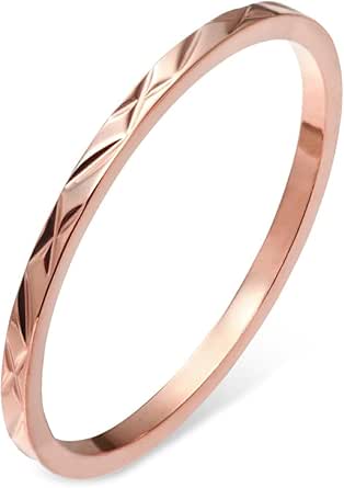 Amazon | [mico.lor] ステンレス リング (127) デザイン 指輪 レディース 細め ピンクゴールド 女性 サージカルステンレス製 316L ピンクゴールド 3号 | リング 通販