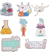 SUNNYCLUE 1 Box 8 Style Science Enamel Pin Lab Pins Bulk Medical Brooch ...