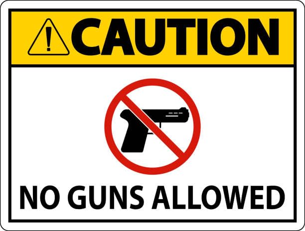 UV Printed Waterproof Sign Board |Caution NO Guns Allowed Sign | Double ...