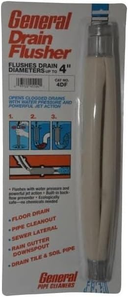 General Wire Spring 4DF 4"" Drain Flusher Flush Bag, Large, White ...