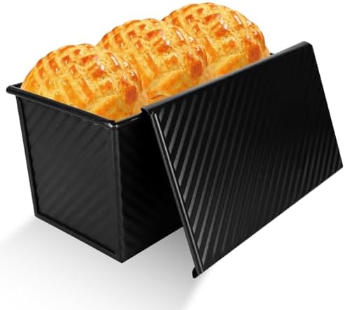 AKOLAFE Loaf Tin with Lid 1lb(450g) Bread Loaf Tin Non Stick Pullman ...
