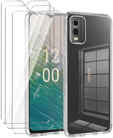 Wanglaism Mobile Phone Case for Nokia C32/Nokia C22 Case + 3 Tempered ...