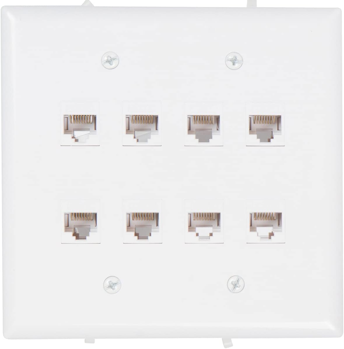 Amazon.com: RiteAV - Keystone Wall Plate Double Gang 8-Port (1 Piece ...