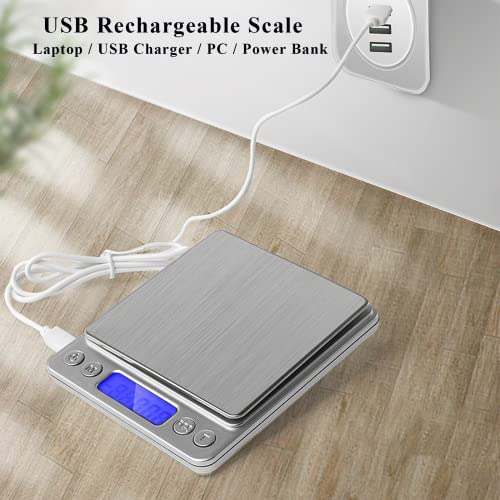 Snapklik.com : Gram Scale Small Scales Digital Weight Scale,Rechargeable USB 500g By 001g /0 ...