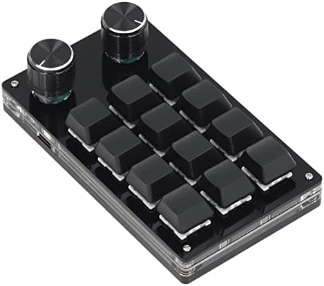 Amazon.com: 12 Keys Programmable Keypad, One Handed Macro Mechanical Keyboard, 2 Knobs Small OSU ...