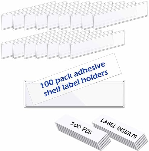 Amazon.com : 100 Pack 1.2"X4.3" Adhesive Shelf Labels with Label ...