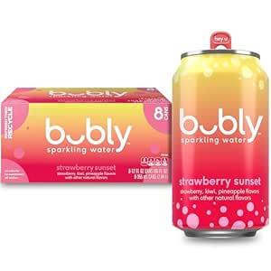 Amazon.com: bubly Sparkling Water, Strawberry Sunset, Zero Sugar & Zero Calories, Seltzer Water ...