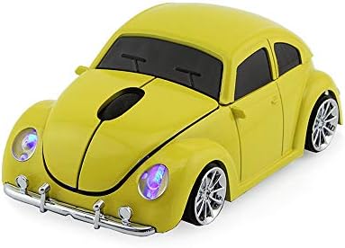ECOiNVA VW Beetle Wireless Sports Car Mouse 2.4G Nano USB LED Light ...