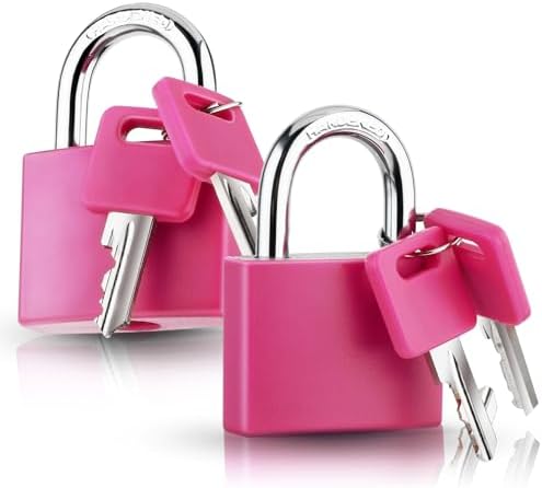 Andibro 2 Pcs Aluminum Padlocks with Keys, Anti-Rust Solid Keyed Locks ...