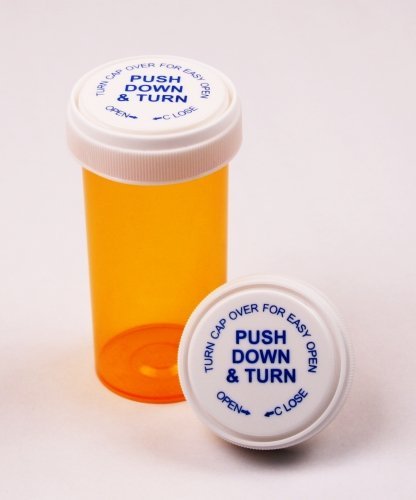 Pharmacy Vials Reversible Child Resistant Cap - Push Down and Turn ...