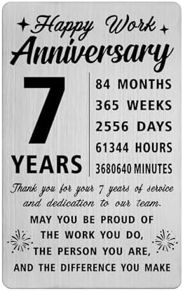 Amazon.com : Richesele 7th Work Anniversary Cards - Happy 7 Year Work ...