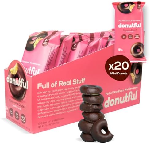 Amazon.com: Donutful Chocolate Dipped Mini Donuts - Baked Not Fried ...