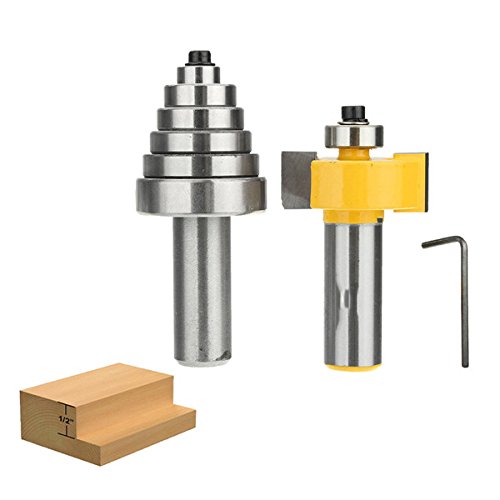 1 Piece 1/2 Inch Shank Rabbet Router Bit with 6 Bearings Set ...