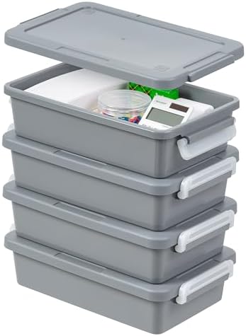 Amazon.com: IRIS USA 2.7 Qt. Small Plastic Storage Bins with Lids, 4 ...